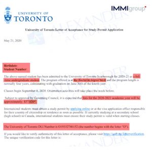 Letter of Acceptance for Your DLI